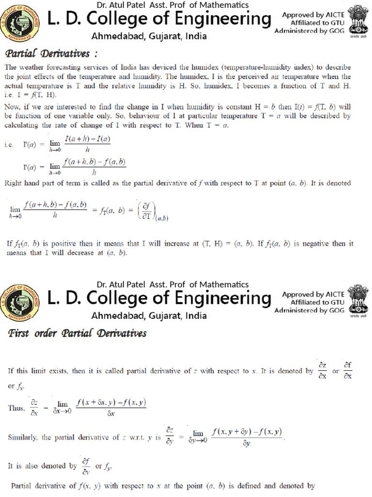 Module A 21 22 Partial Differentiation Mixed Derivative Theorem ...