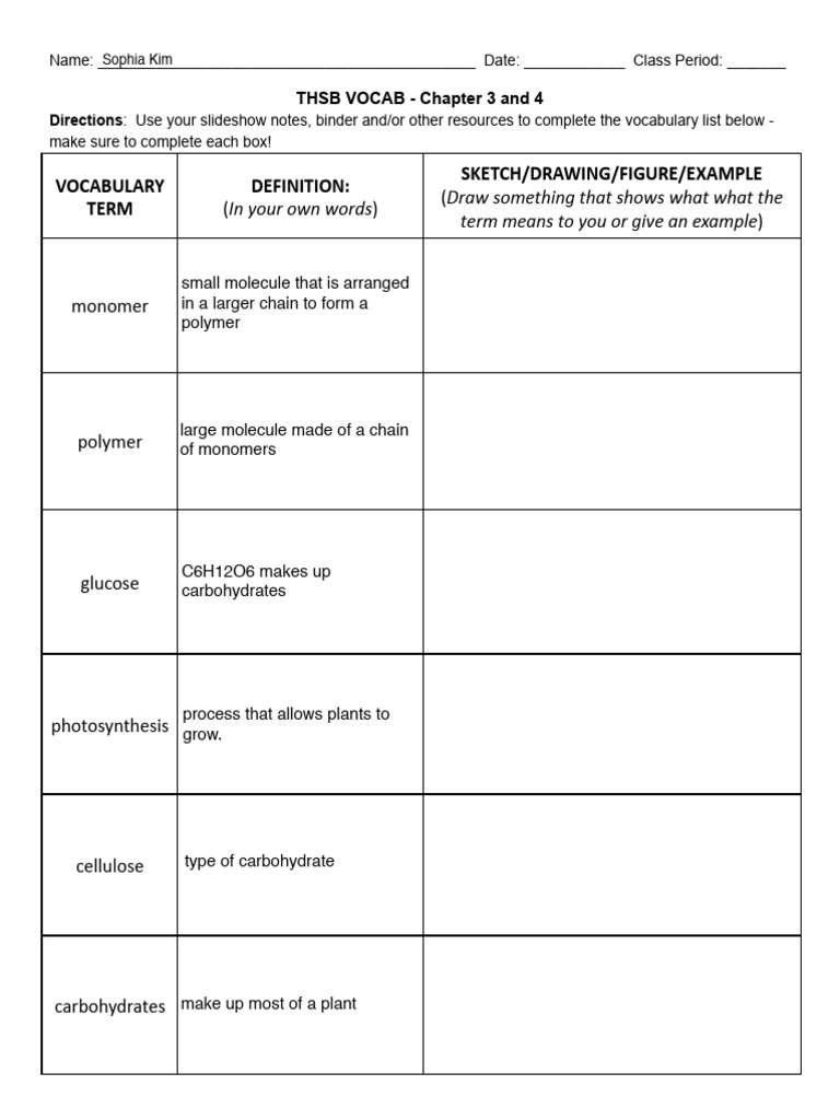 THSB CH 3-4 - Scientific Vocab | PDF