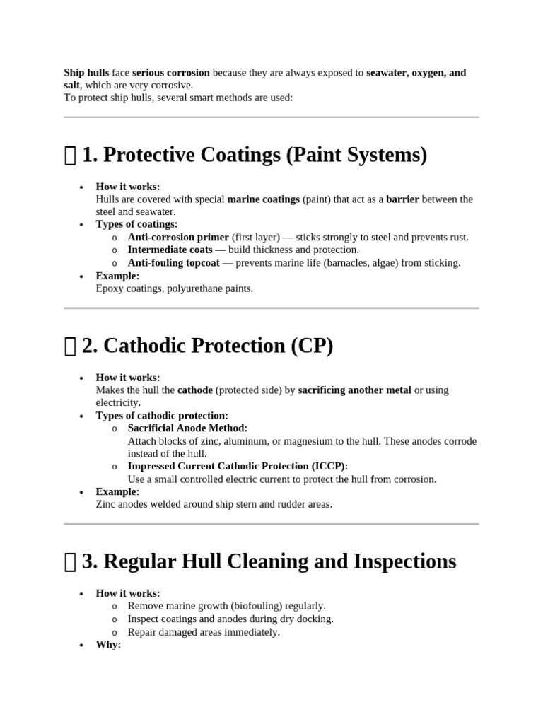 Ship Hull Corrosion Protection Methods | PDF | Corrosion | Anode