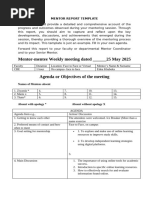 Mentoring Progress Report - FORM | PDF