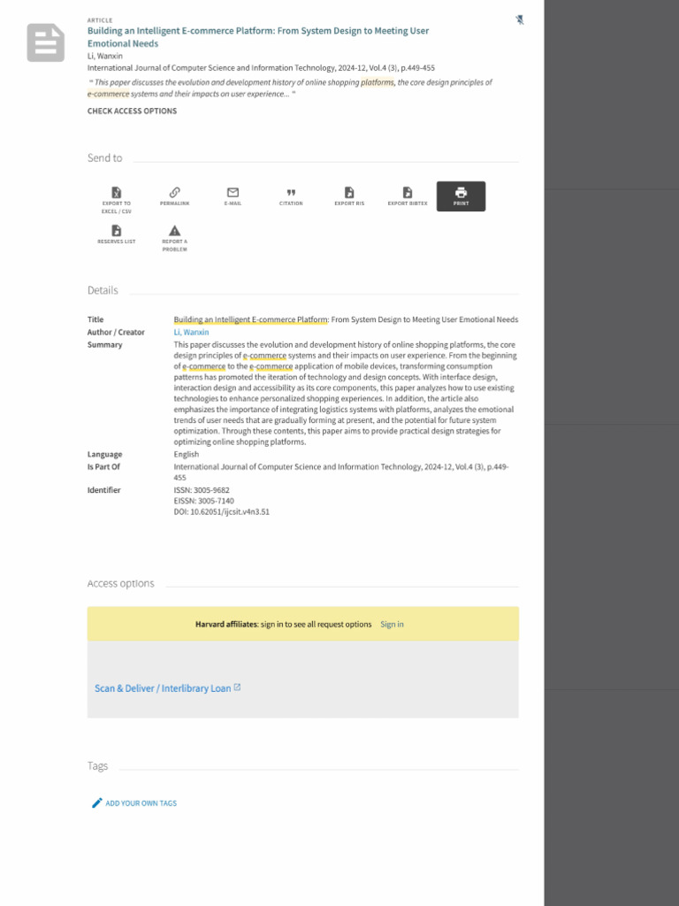 002 - Building An Intelligent E-Commerce Platform - From System Design To - (Hollis - Harvard ...