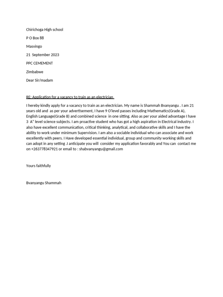 Application Letter2.3 | PDF