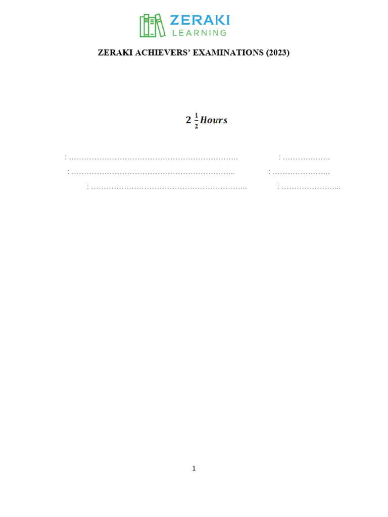 History Form 1 - Question Paper | PDF | Africa