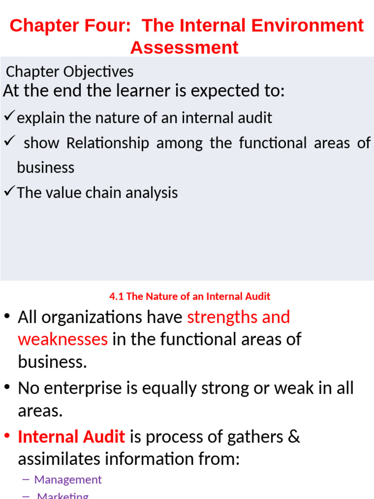 Strategy Chapter Four | PDF | Internal Audit | Logistics