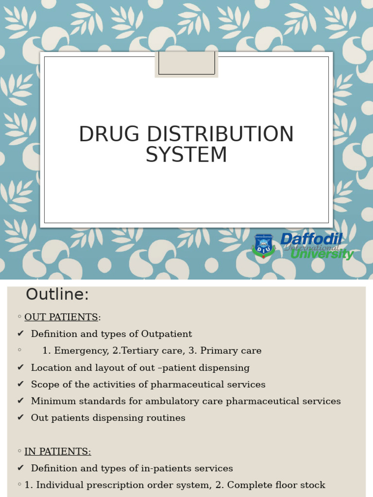 Drug Distribution System | PDF | Pharmacy | Medical Prescription
