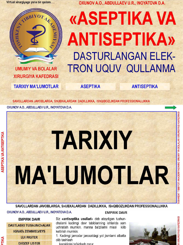 Aseptika Va Antiseptika | PDF