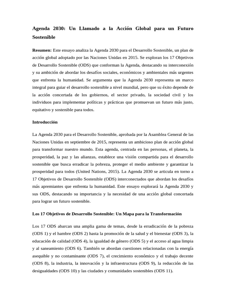 Agenda 2030 | PDF | Sustentabilidad | Desarrollo sostenible