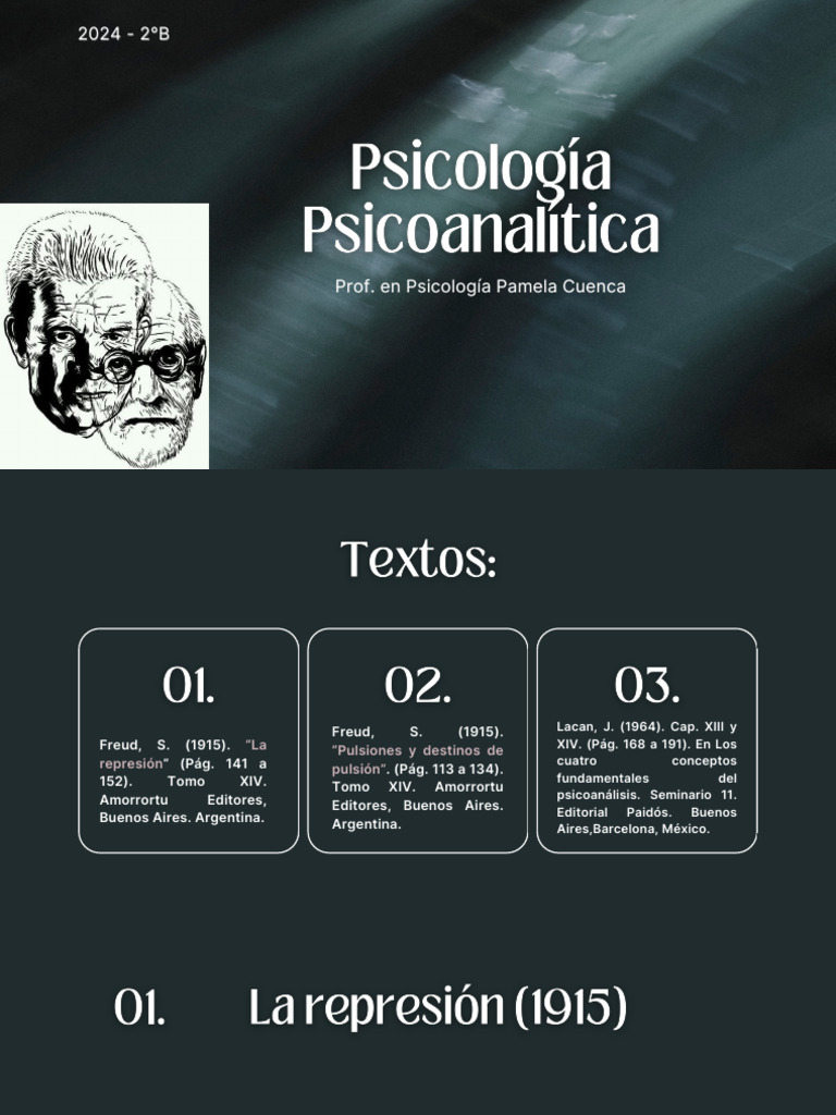 Represión, Pulsión Freud y Lacan | PDF | Salud mental | Psicoanálisis