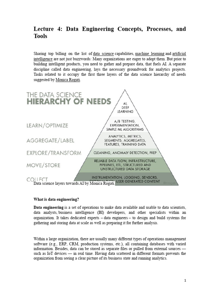 Data Engineering: Concepts and Processes | PDF | Data | Engineering