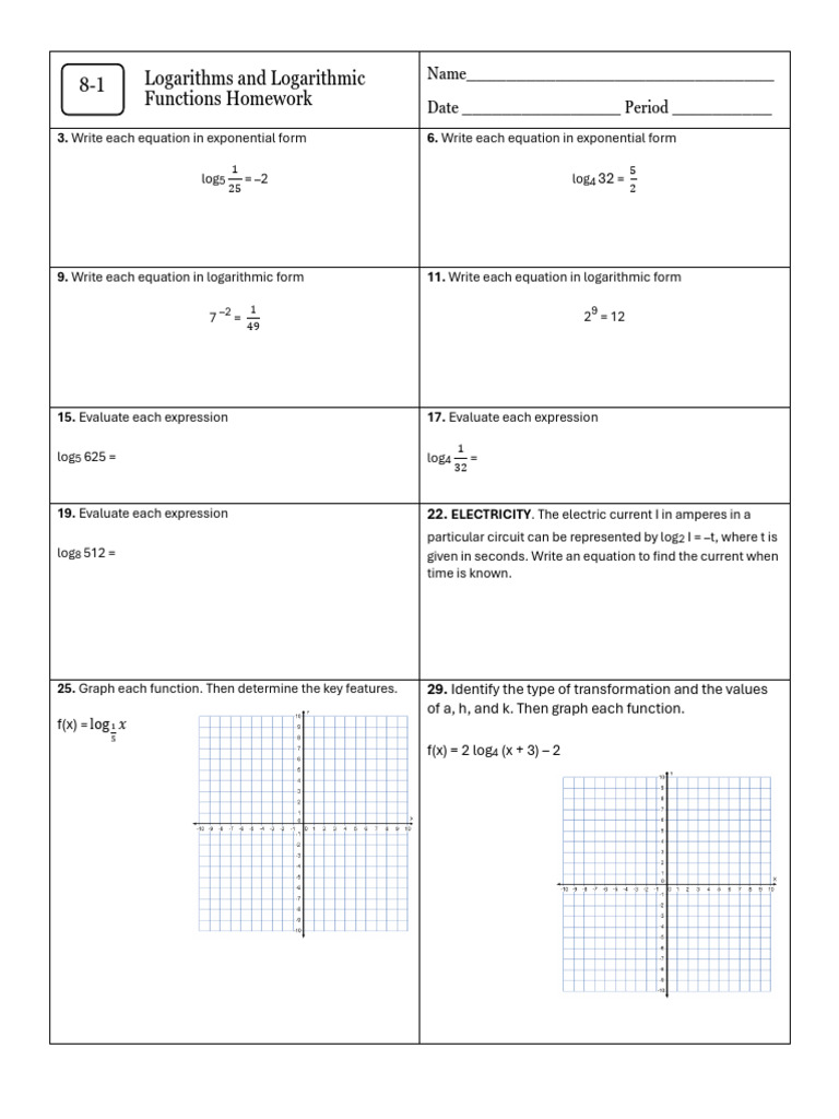 Algebra 2 Unit 8 Homework | PDF | Interest | Exponential Function