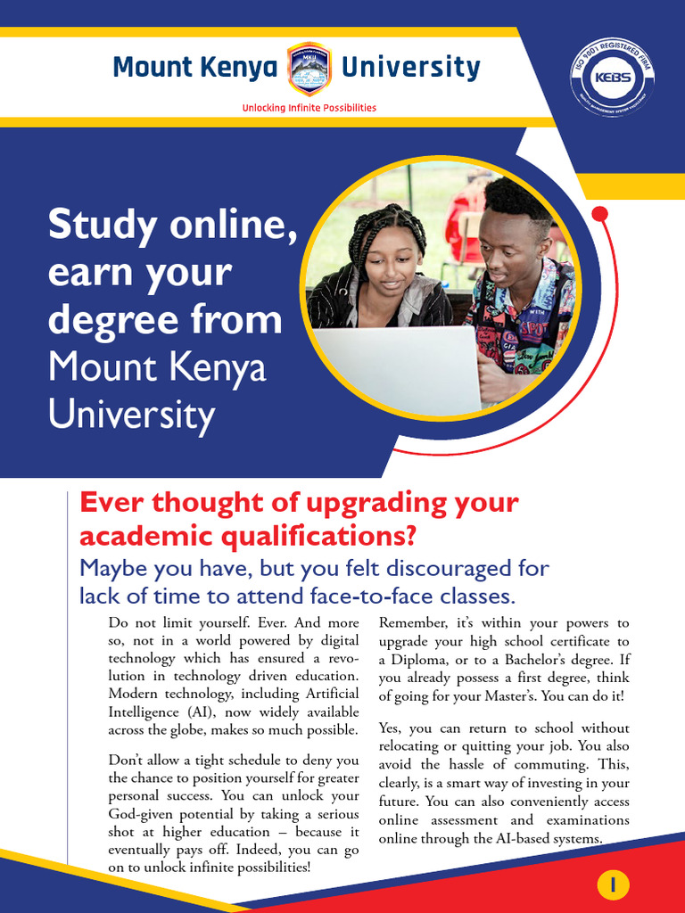 MKU Online Studies BrochureWeb | PDF | Academic Degree | Cognition
