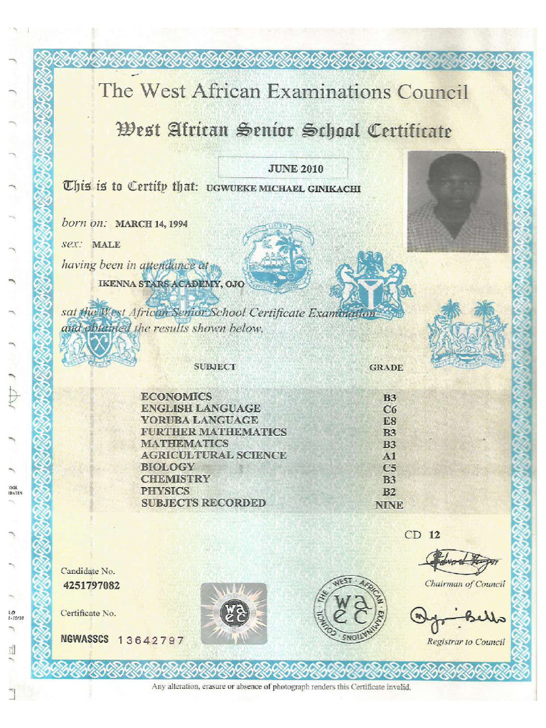 Legalised High School Certificate | PDF