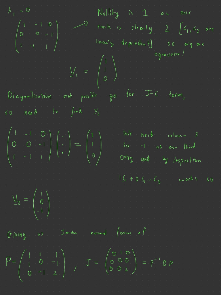 Jordan Normal Form and Eigenvectors | PDF