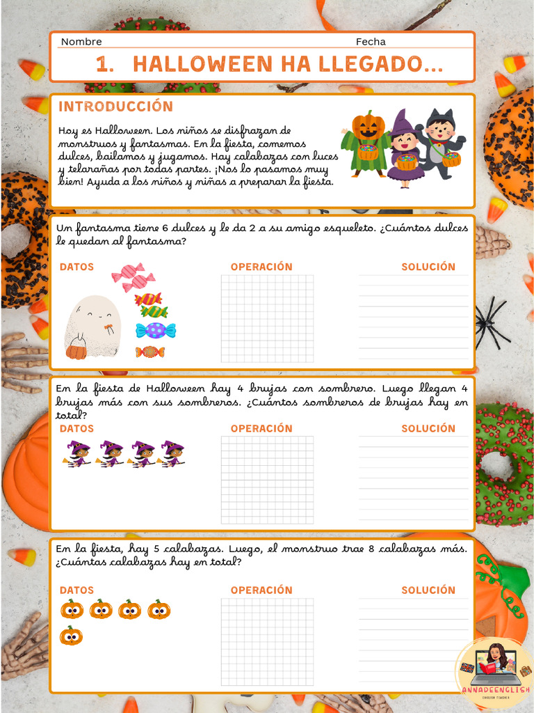 Actividades y Matemáticas de Halloween | PDF | Víspera de Todos los Santos