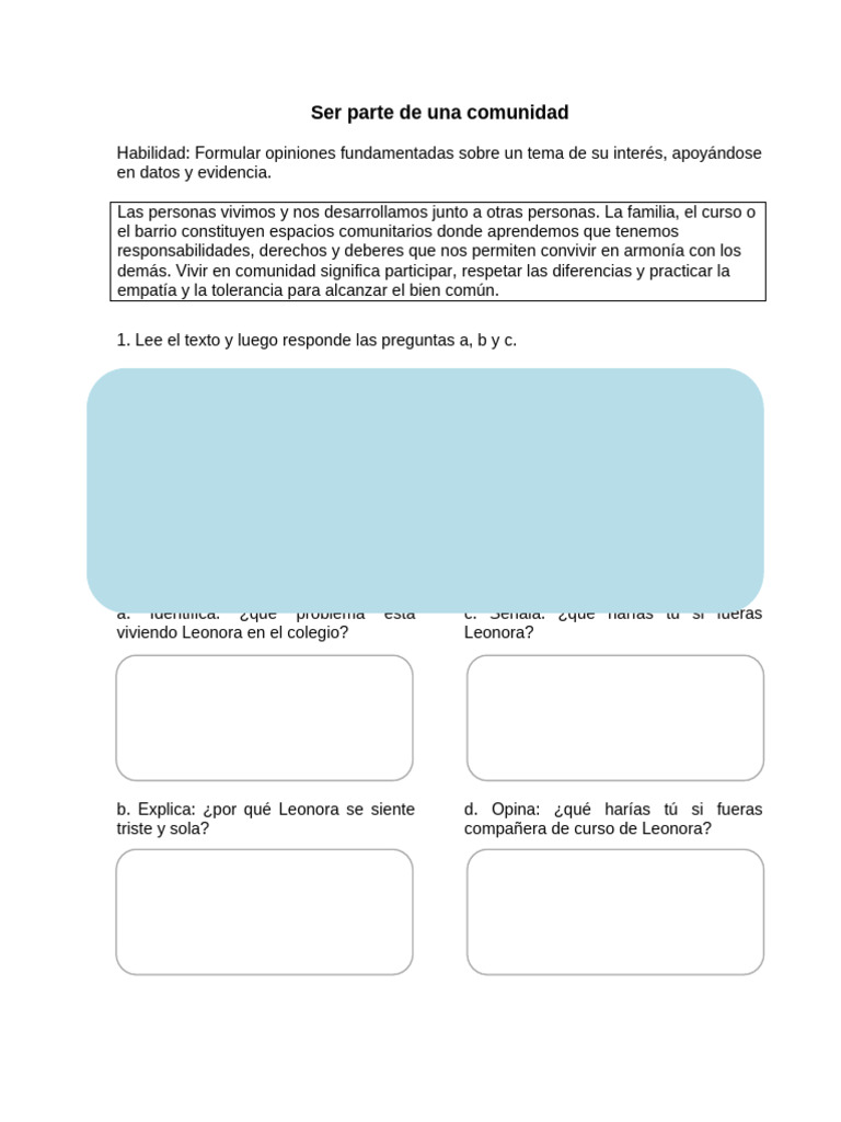 Inclusión y convivencia en comunidad | PDF
