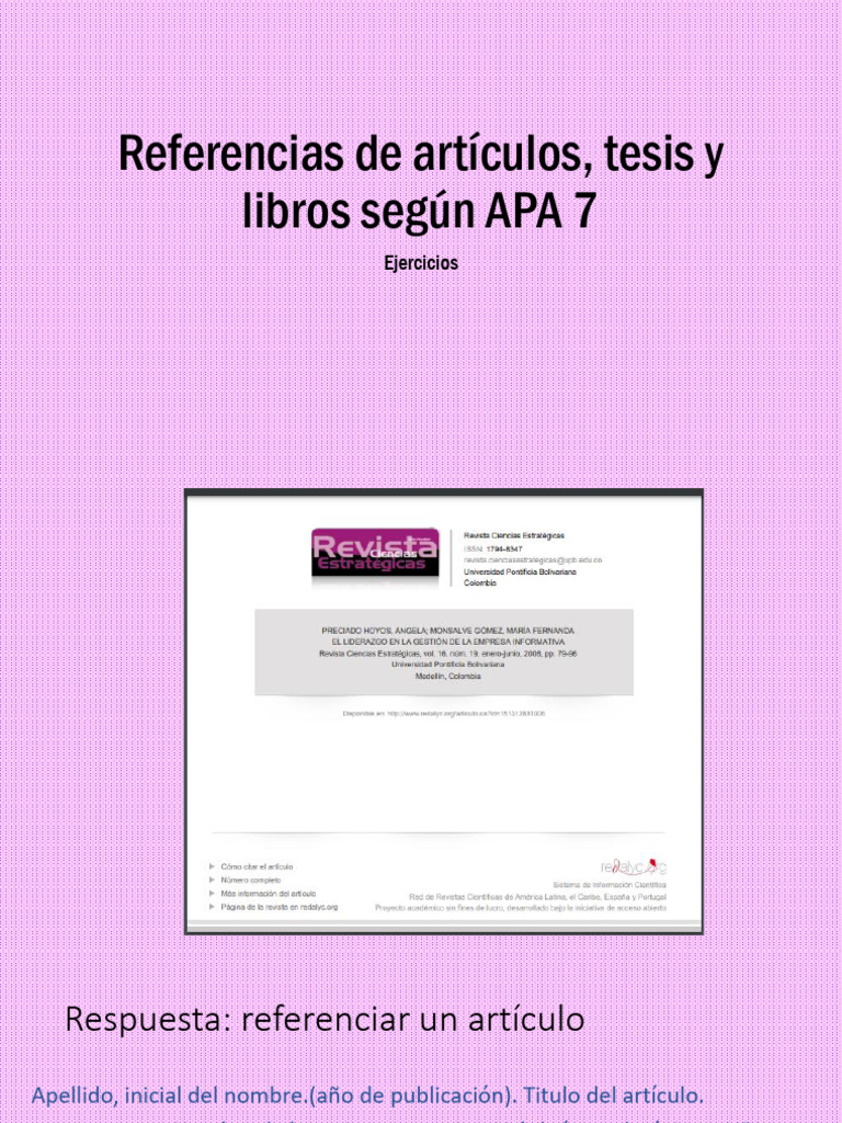Referencia Bibliografica en Apa 7 | PDF