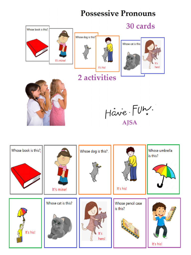 PossessivePronounsspeakingcards 1 | PDF