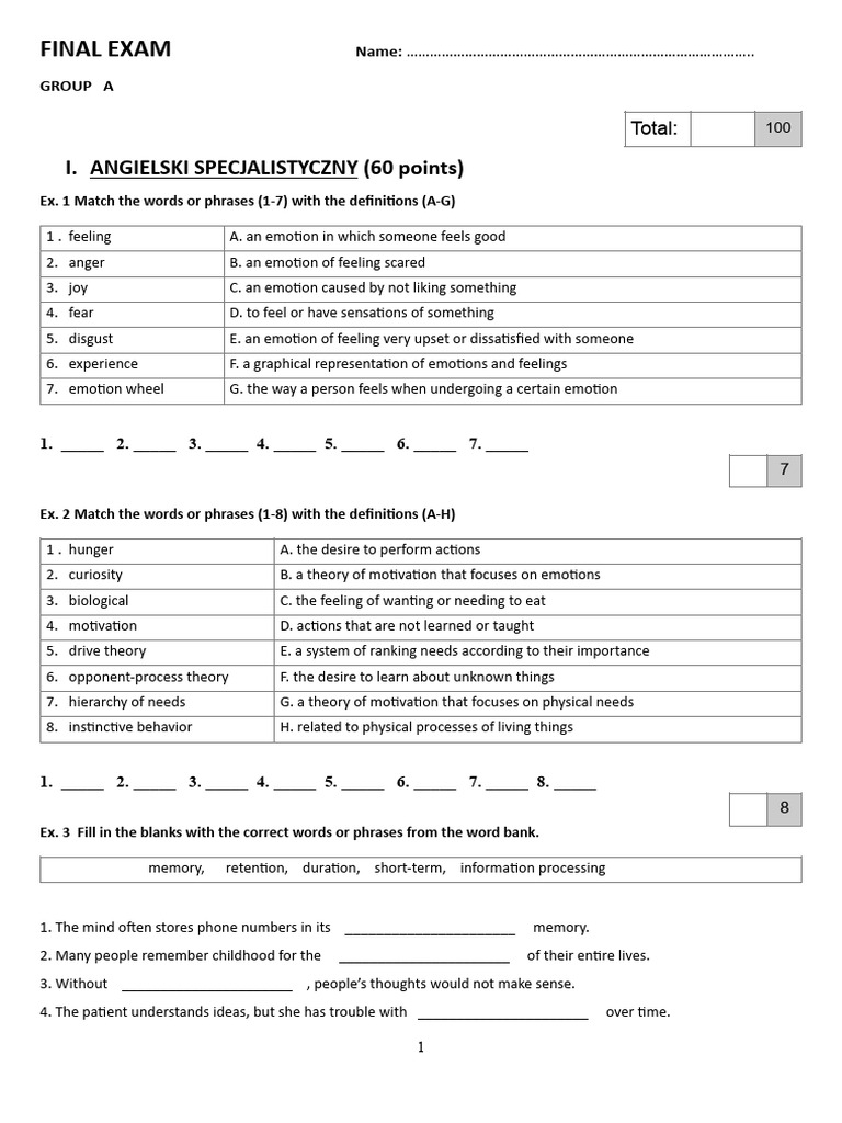 FINAL EXAM 2022 Gr.A Pedag,psych.-1 (2) | PDF | Memory | Cognitive Psychology