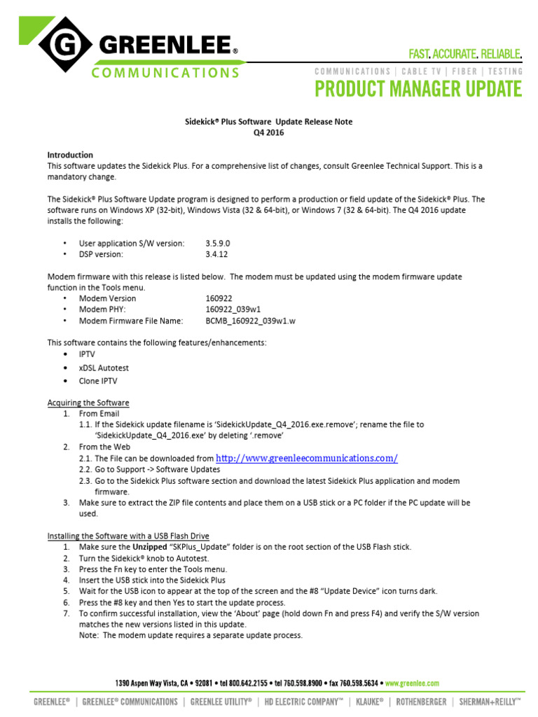 Sidekick Plus Release Note For Q4 - 2016 - 3 | PDF | Usb Flash Drive ...