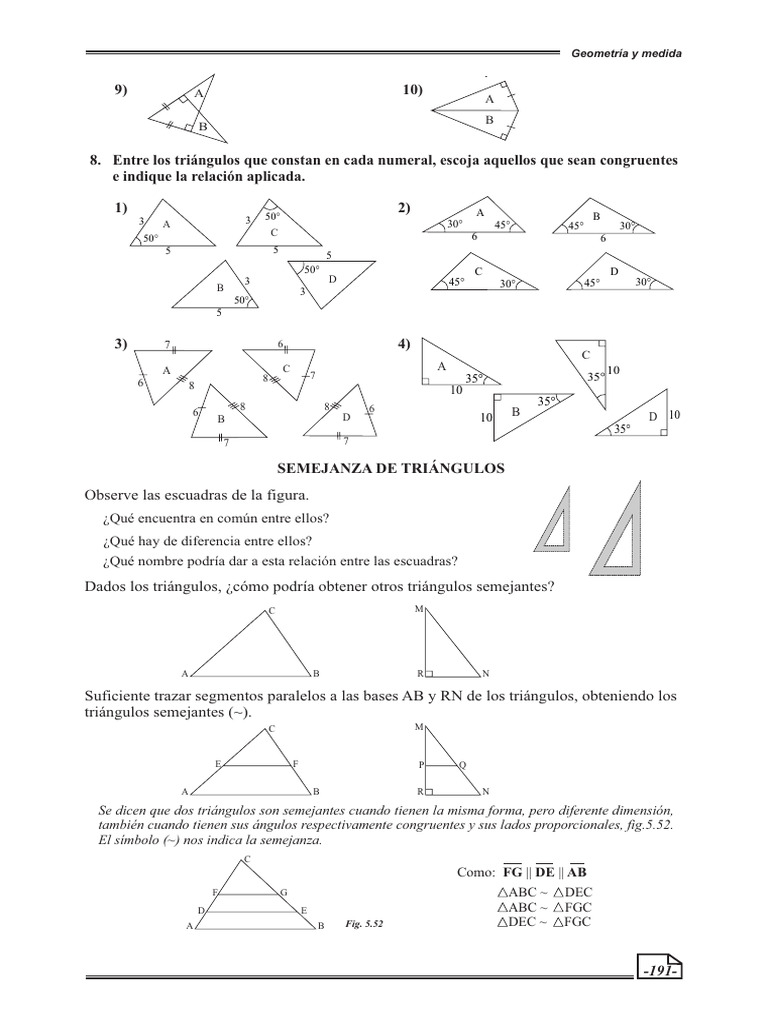 Semejanza de Triángulos | PDF | Proporción | Triángulo