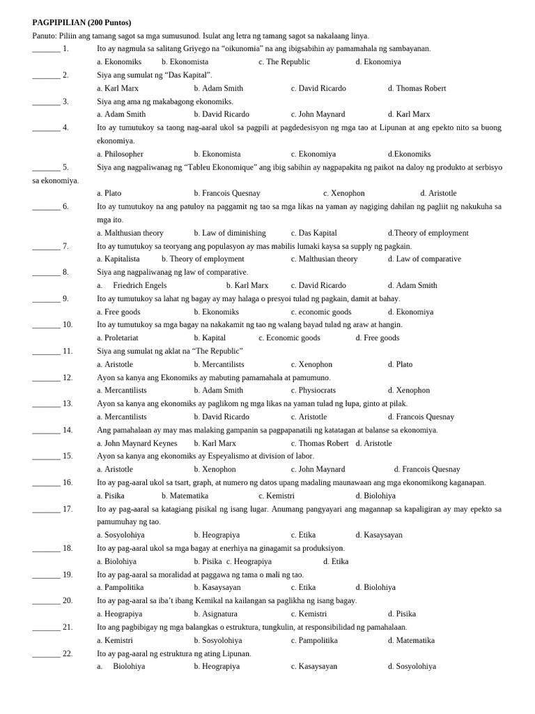 Long Quiz AP9 | PDF