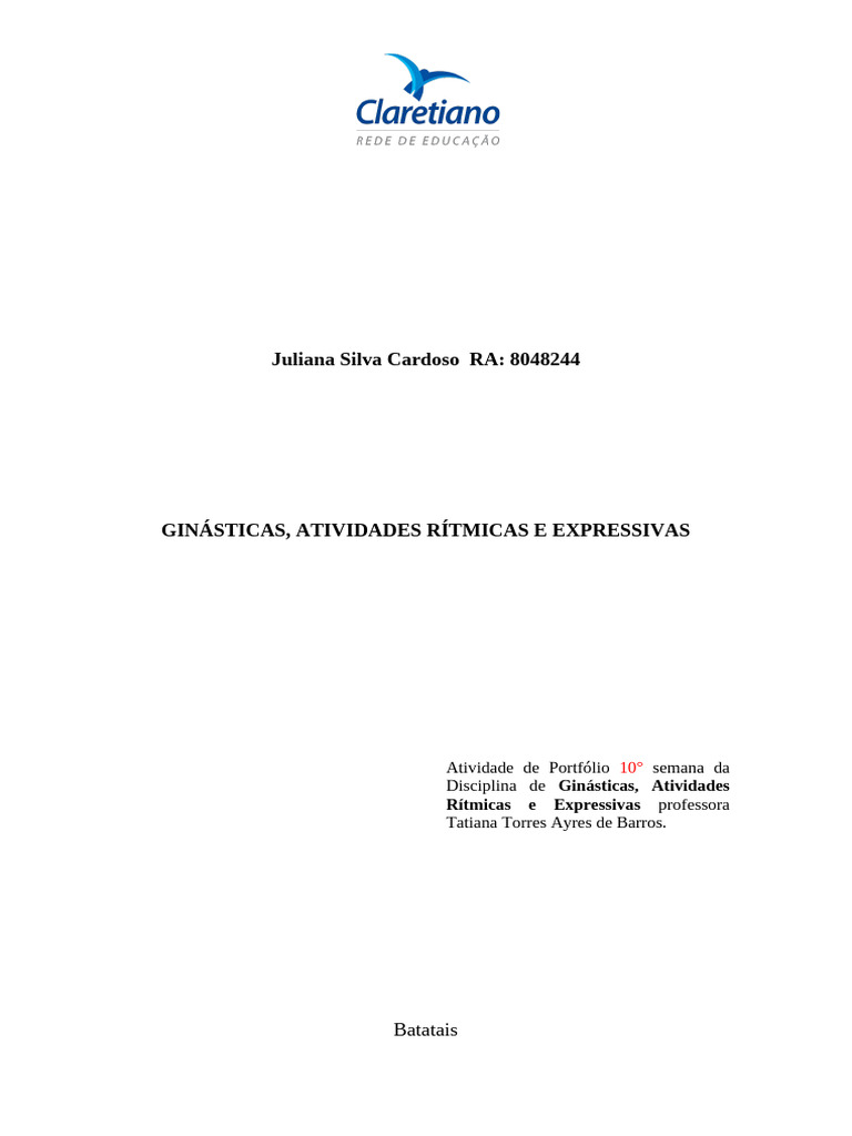 Ginastica Geral Portfólio 2 | PDF | Ginástica | Joelho