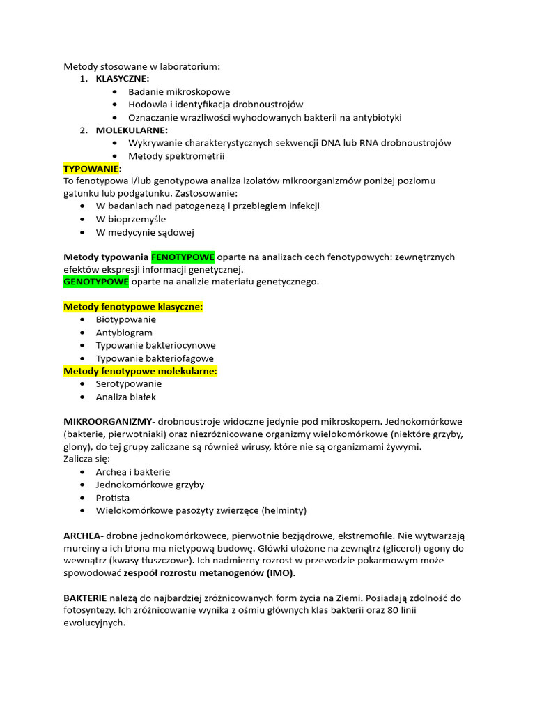 Kolokwium 1 Metody Feno | PDF