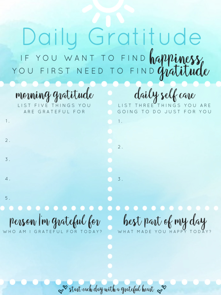 Daily Gratitude Journal Prompts | PDF