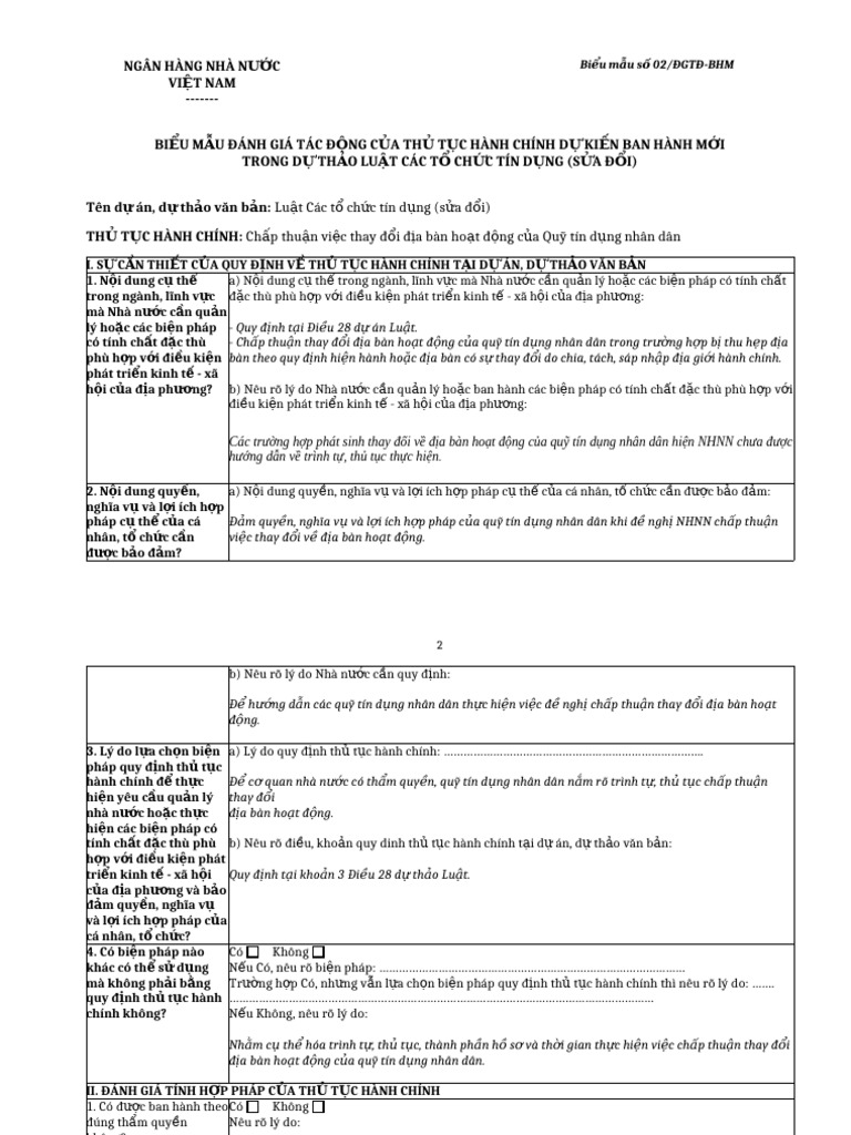 PL01. Đánh giá TTHC | PDF