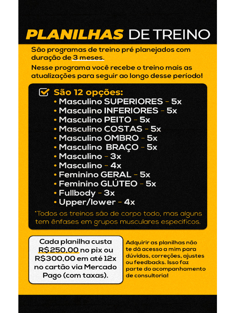 Planilhas de treino | PDF