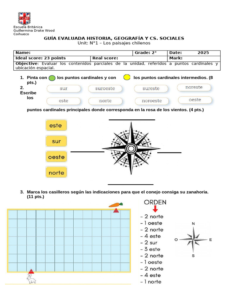 Guia Evaluada Historia Unidad 1 | PDF