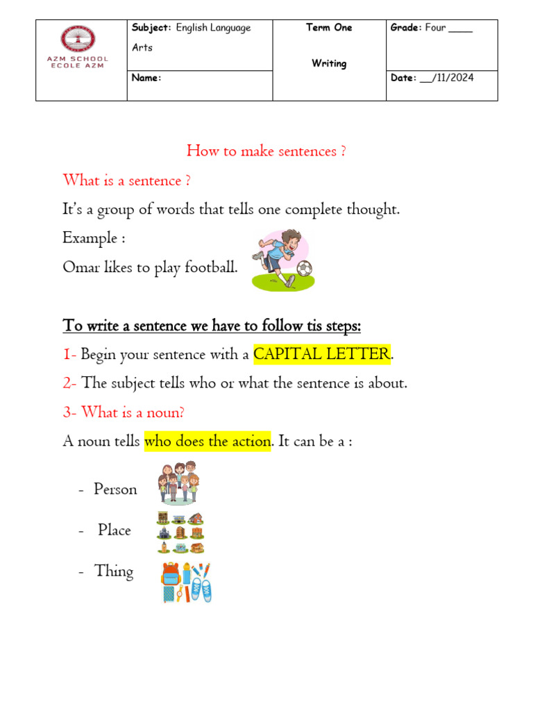 How to Write a Sentence | PDF