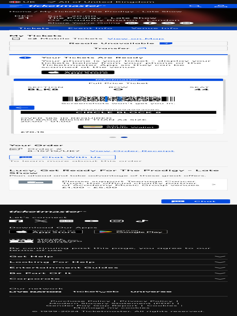 Ticketmaster - My Account | PDF