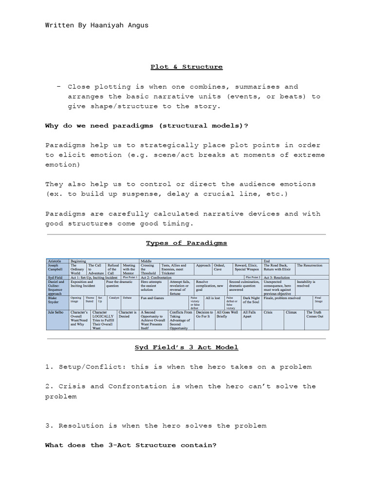 Approaches To Paradigms & Narratives | PDF | Plot (Narrative) | Hero