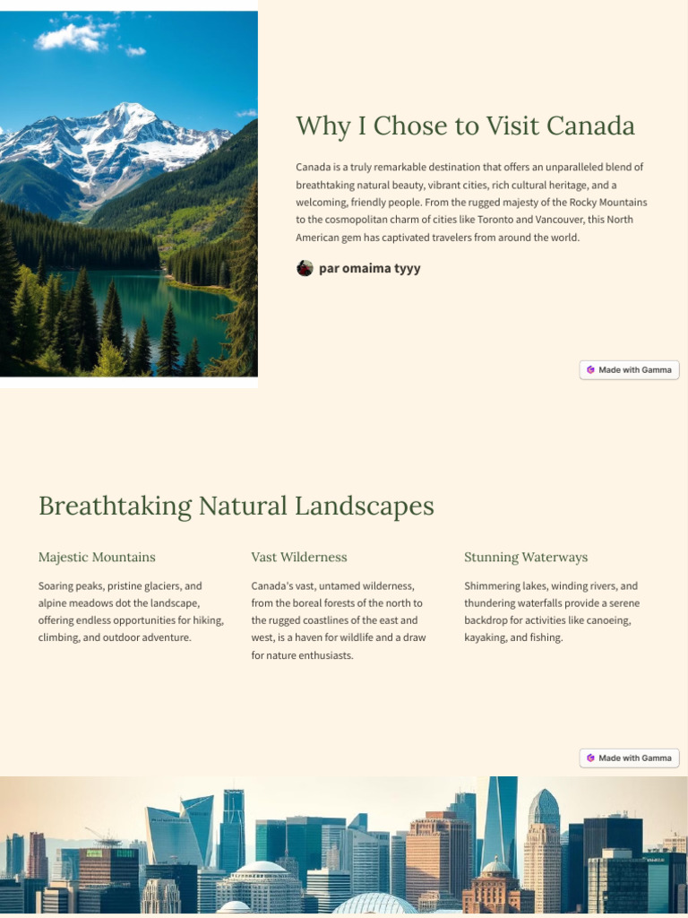 Why Visit Canada: Nature, Culture, Adventure | PDF | Canada | Earth ...