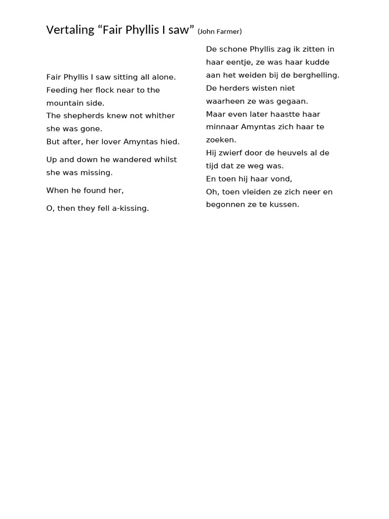 Fair Phyllis I Saw | PDF