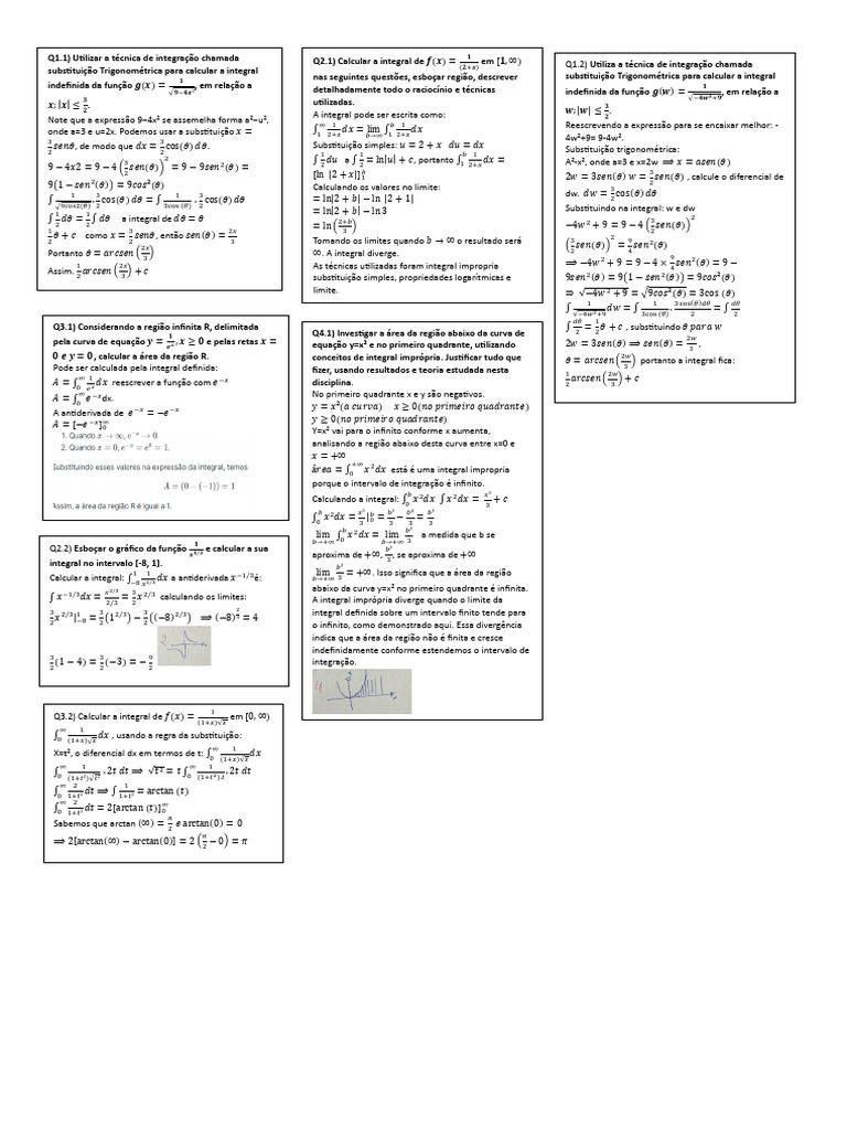 Integrais Impróprias e Substituições Trigonométricas | PDF | Integrante ...