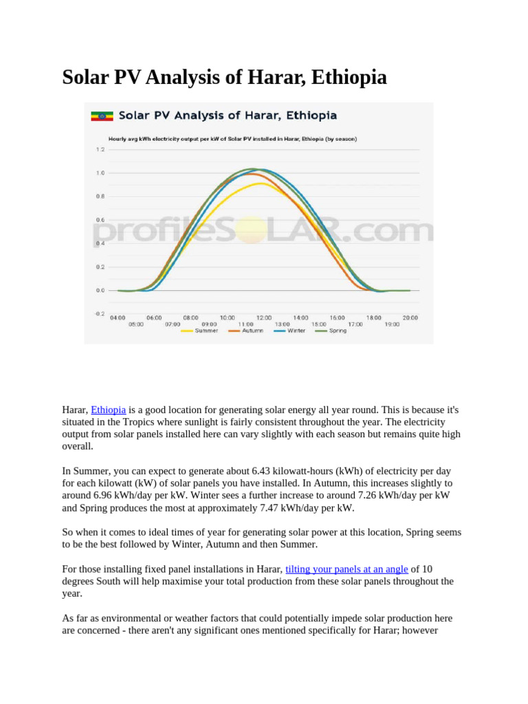 Solar PV Analysis of Harar | PDF | Photovoltaic System | Photovoltaics