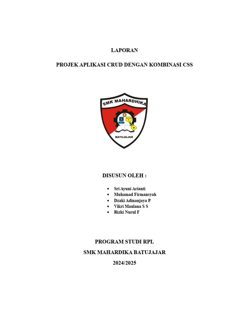 Laporan Aplikasi Crud Kombinasi CSS Kel 7 | PDF