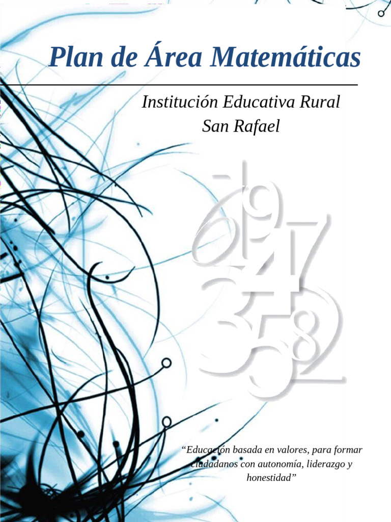 Plan de Area Matematicas Estructurado | PDF | Evaluación | Plan de estudios