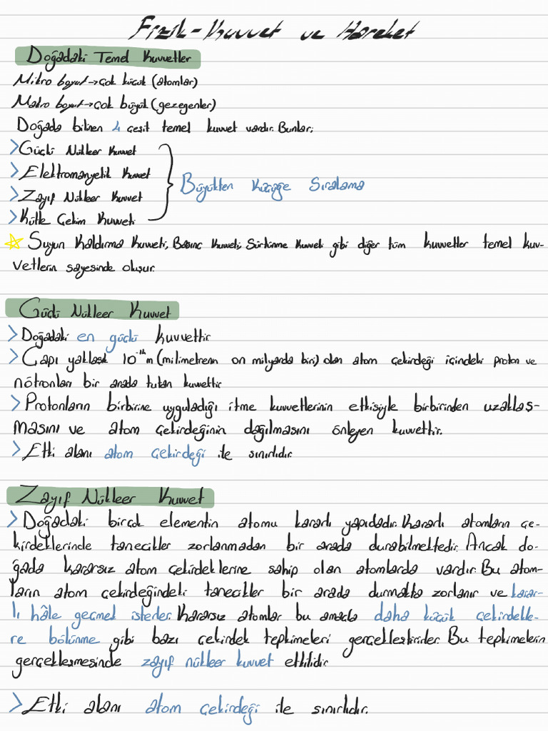 9 Sınıf Fizik Doğadaki Temel Kuvvetler_241214_220555 | PDF