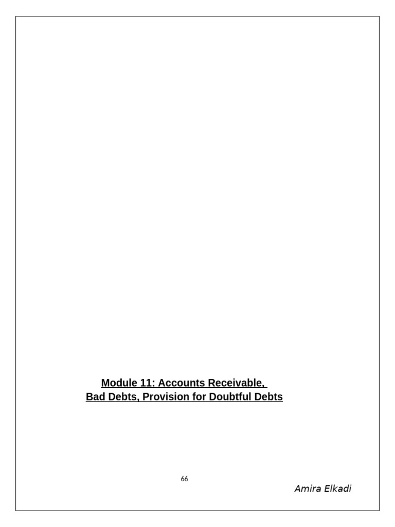 Topic 11 - Receivable and Bad Debts | PDF | Debits And Credits | Bad Debt