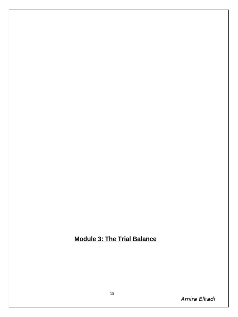 Preparing an Unbalanced Trial Balance | PDF | Bookkeeping | Debits And ...