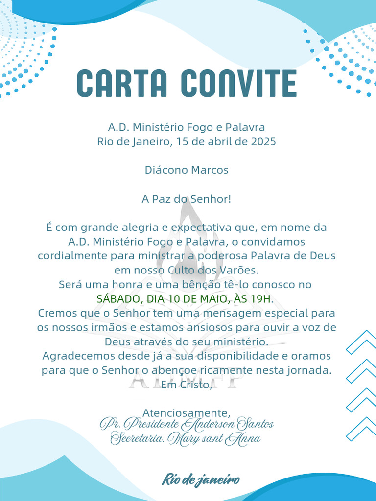 Carta Convite Culto Dos Varões - 20250415 - 075706 - 0000 | PDF