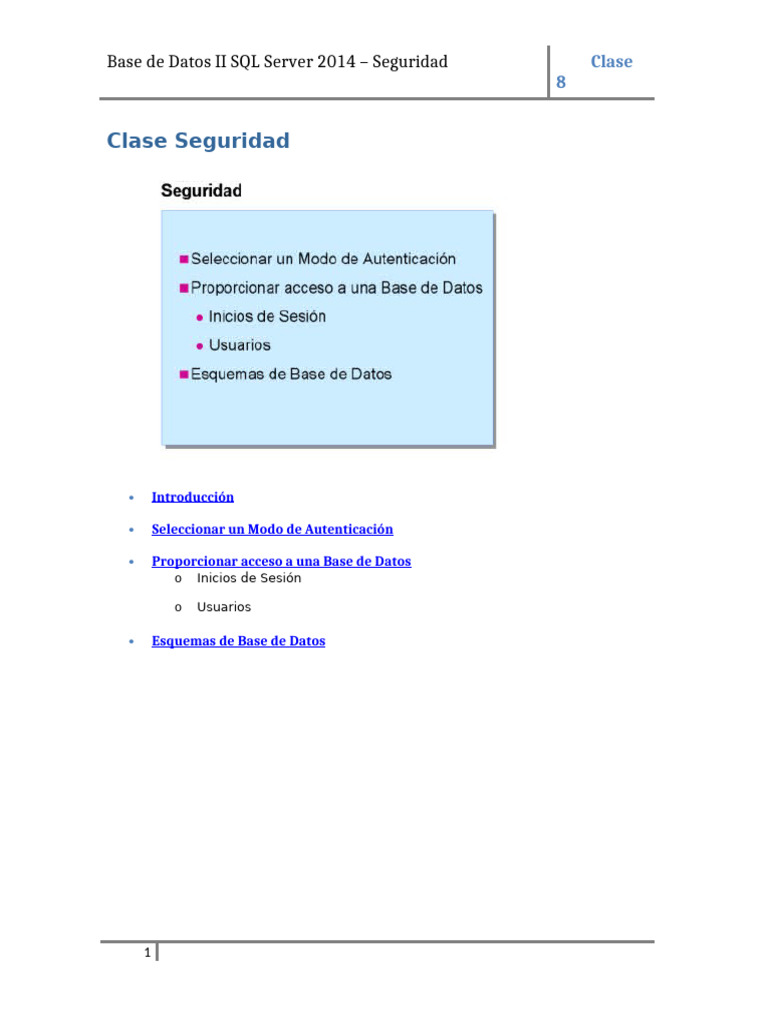 Unidad 8 - Seguridad | PDF | Servidor SQL de Microsoft | Contraseña