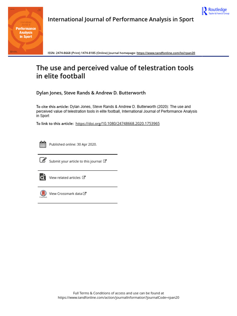 The Use and Perceived Value of Telestration Tools in Elite Football ...