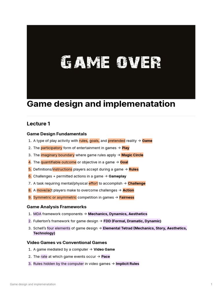 Game Design Fundamentals and Implementation | PDF | Video Games | Narrative