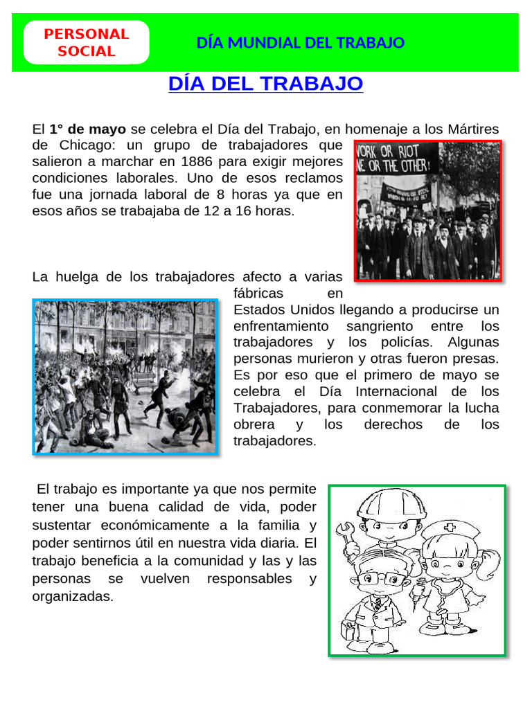 D2 A2 FICHA P.S. Día Mundial Del Trabajo | PDF