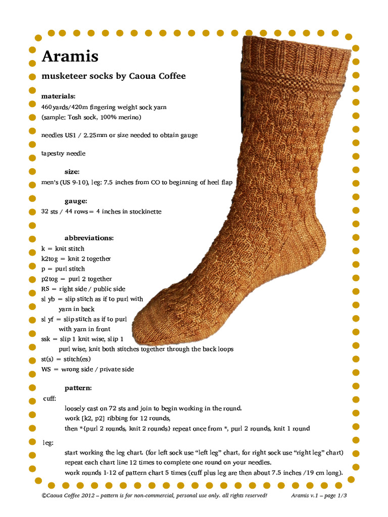 Aramis Musketeer Socks v1 | PDF