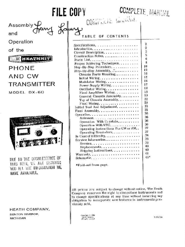 DX 60 Manual | PDF